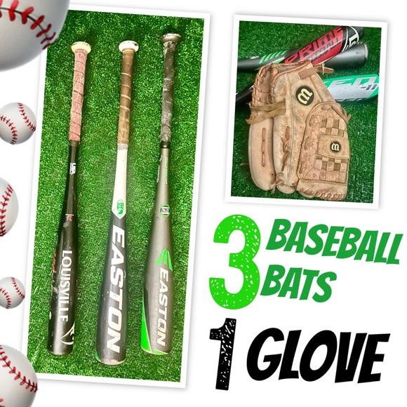 Easton | Toys | Two Easton One Louisville Baseball Bats Wwilson ...